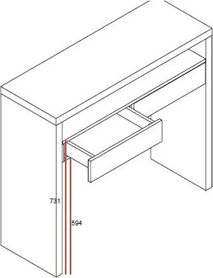 Pracovní stůl s výsuvnou deskou Console Mel