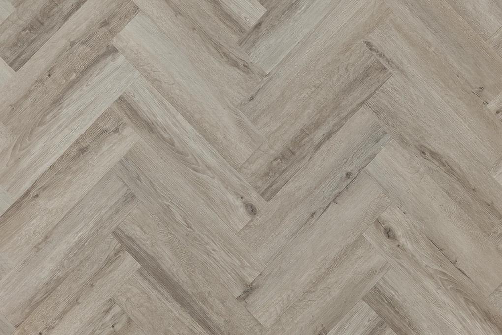 Minerální podlaha Dub Medicci - titanium nano layer, uv vrstva, design dřeva, vzor rybí kost - CA 177-H