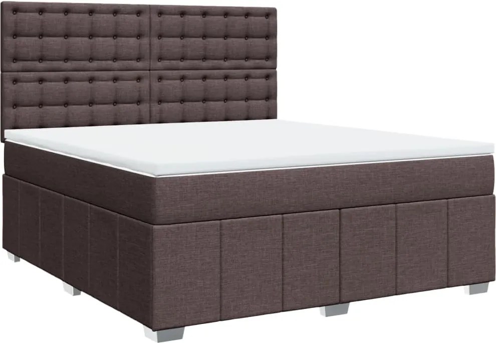 Box spring postel s matrací tmavě hnědá 180x200 cm textil 3294064