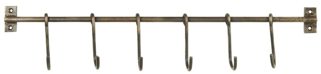 IB LAURSEN Kovový věšák s háčky Coat Rack, zlatá barva, kov