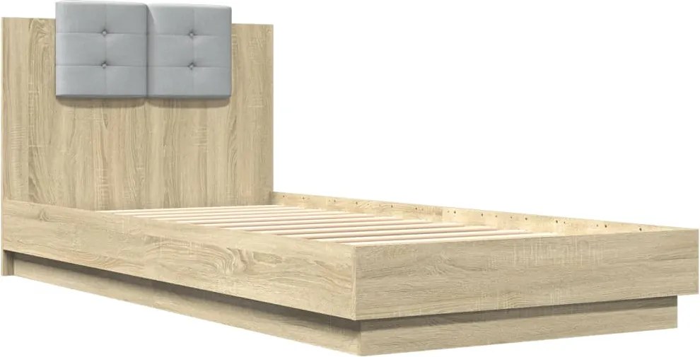 Rám postele s čelem dub sonoma 100 x 200 cm kompozitní dřevo 3209935