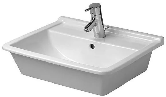 Duravit Starck 3 - Umyvadlo nábytkové 56x47 cm, s 1 otvorem pro baterii, bílá 0302560000