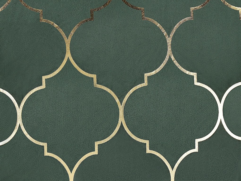 Sada 2 sametových polštářů s marockým vzorem 45 x 45 cm tmavě zelené ALYSSUM Beliani