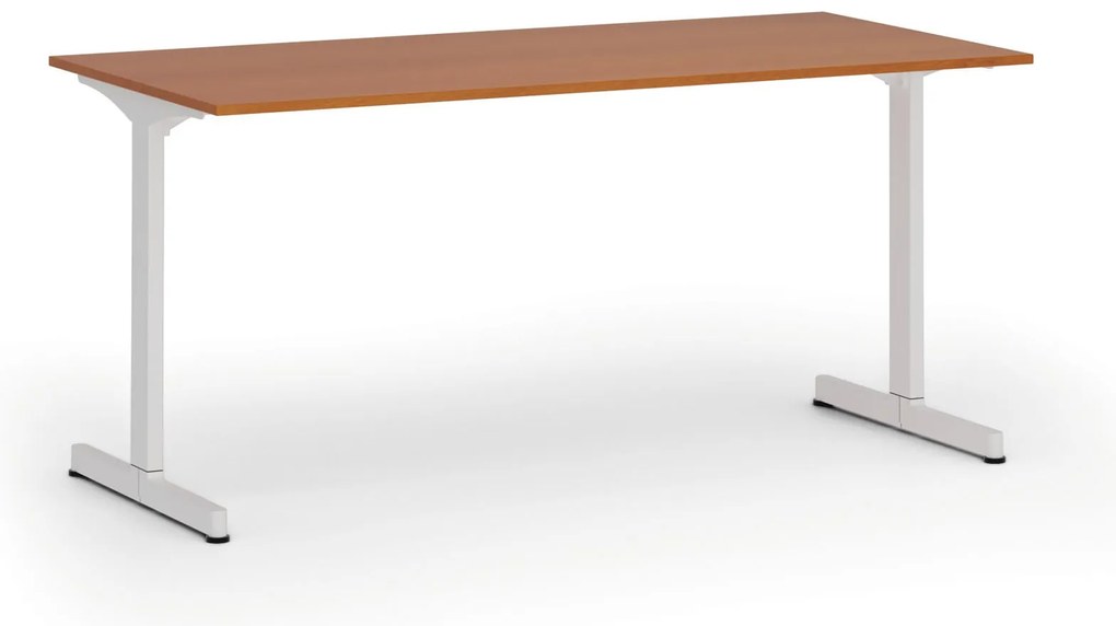 Kancelářský stůl PRIMO BETA, 160x80 cm, bílá podnož, třešeň