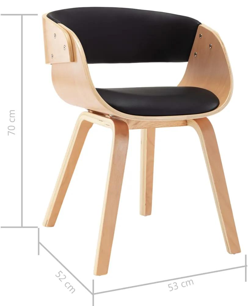 Jídelní židle černá ohýbané dřevo a umělá kůže,  283113