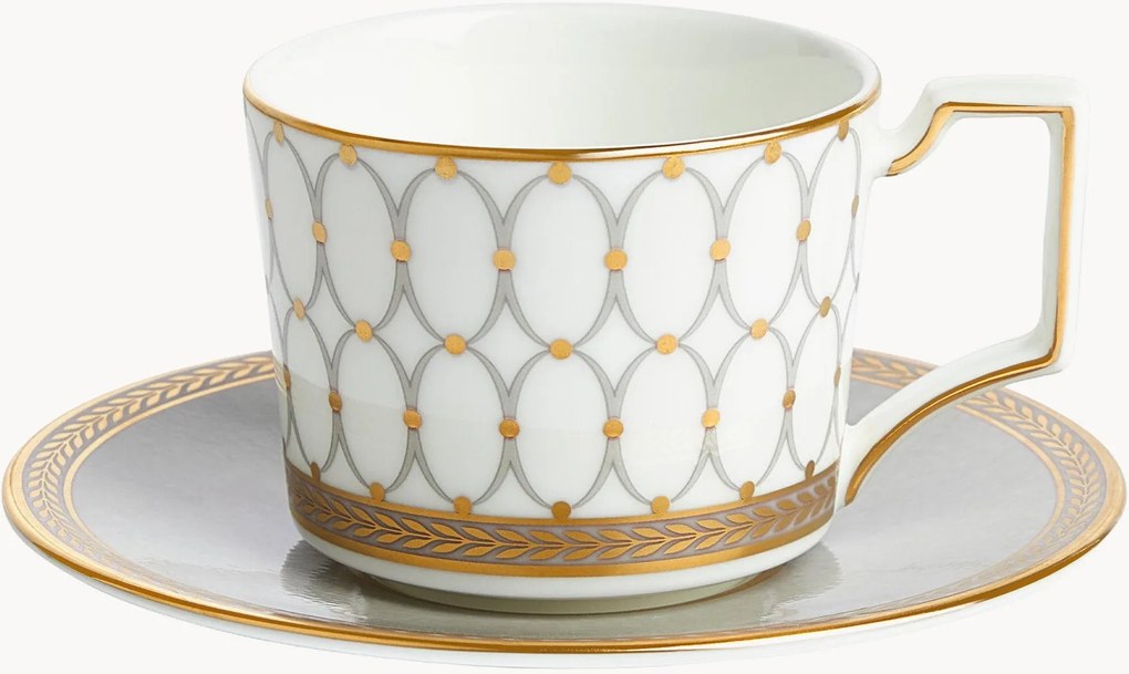 Šálek na kávu's podšálkem z kostního porcelánu Fine Bone China Renaissance