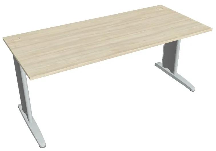 Stůl pracovní rovný 180 cm - Hobis Flex FS 1800 Dekor stolové desky: akát, Barva nohou: Stříbrná