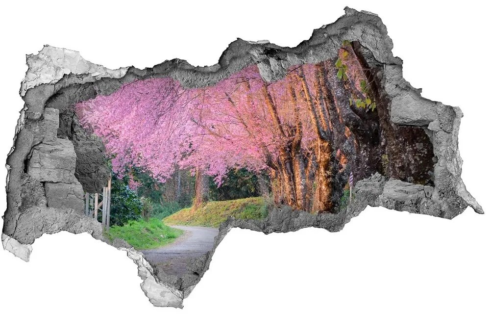 Wallmuralia Nálepka fototapeta 3D výhled Květy višně 95x73 cm