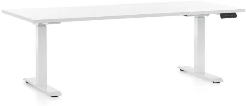 Výškově nastavitelný stůl OfficeTech D, 180 x 80 cm - bílá podnož Barva: Černá