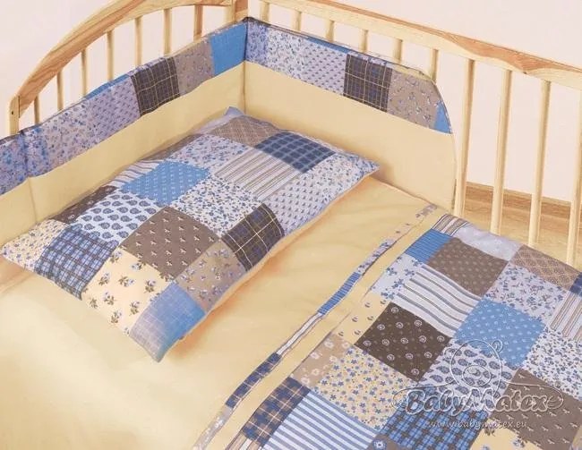 Baby Matex Povlečení patchwork modrý 3 díly blue 2