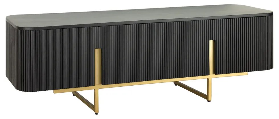 Massive home | TV stolek GATSBY 160 cm retro styl mango, černo-zlatý