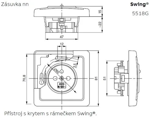 ABB Swing (L) zásuvka jasně bílá 5518G-A02349 B1