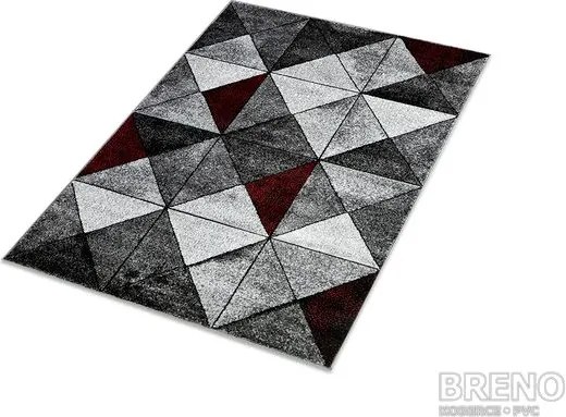 Breno Kusový koberec ALORA A1045 Red, 80x150 cm, Vícebarevné/Šedá