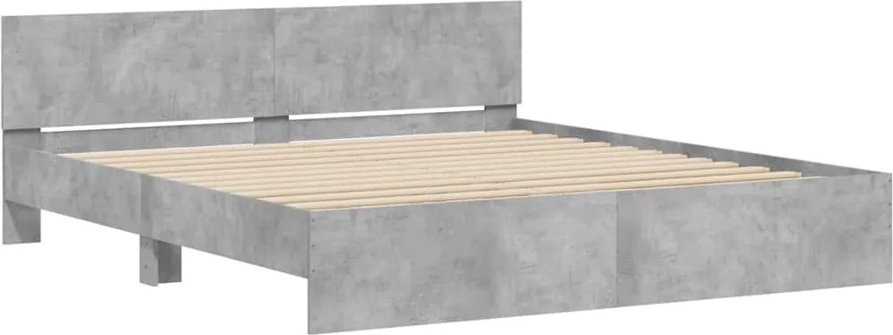 Rám postele s čelem betonově šedý 160 x 200 cm 3207472