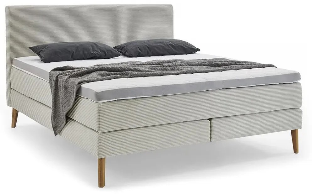 Boxspring postel elina 160 x 200 cm manšestr béžová MUZZA