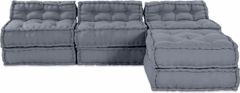 Modulová pohovka Textil Šedá 210 x 140 x 56 cm 3315094