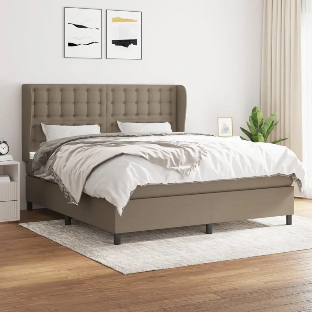 Box spring postel s matrací taupe 180x200 cm textil 3128305