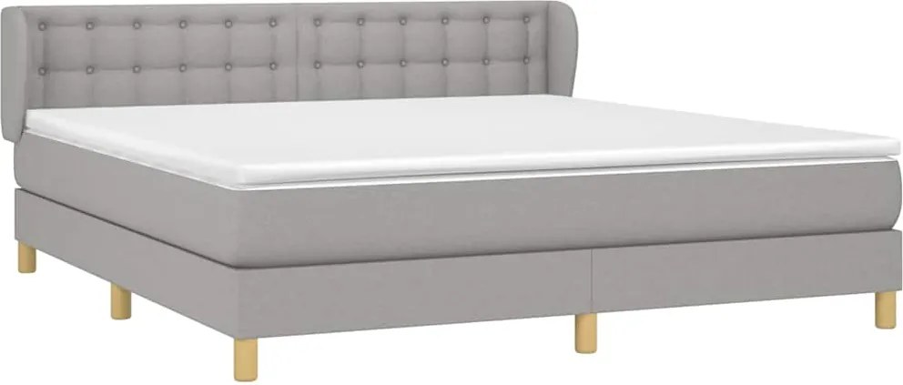 Box spring postel s matrací světle šedá 180 x 200 cm textil 3127141