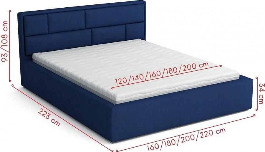 Casarredo - Komfort nábytek Čalouněná postel WENDY 200x200, výběr látek | potah: victoria 14866