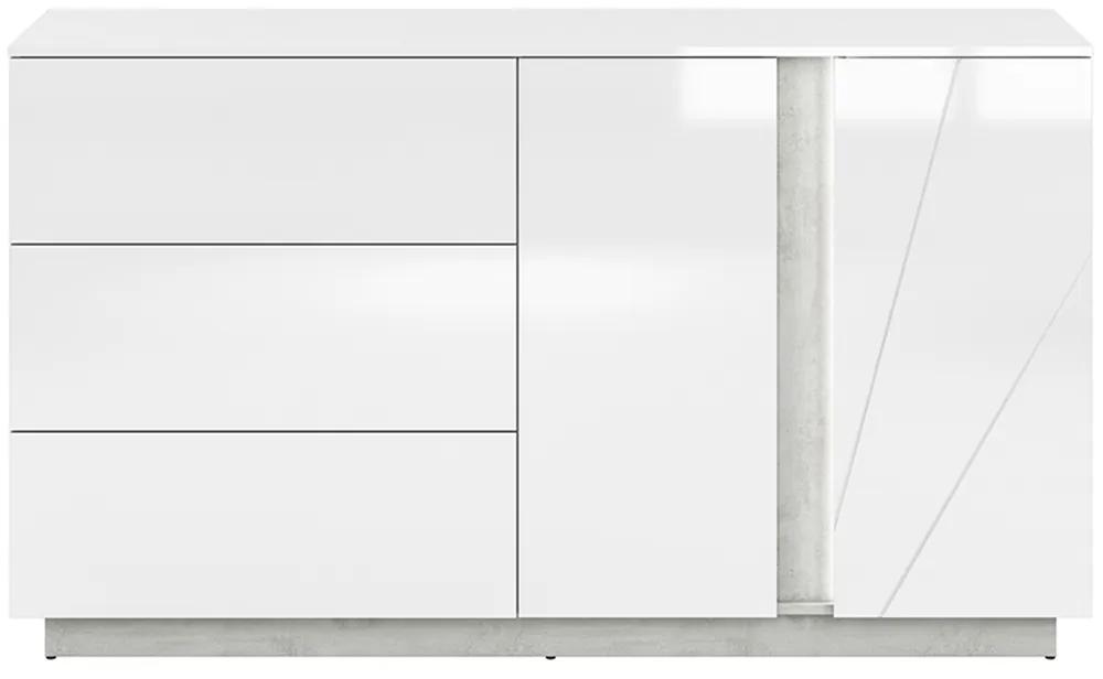 KONSIMO Komoda HOSTA 3 zásuvky bílá 165 x 95 x 40 cm