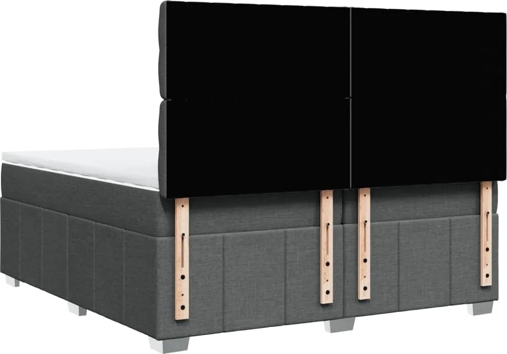 Box spring postel s matrací tmavě šedá 200x200 cm textil 3291783
