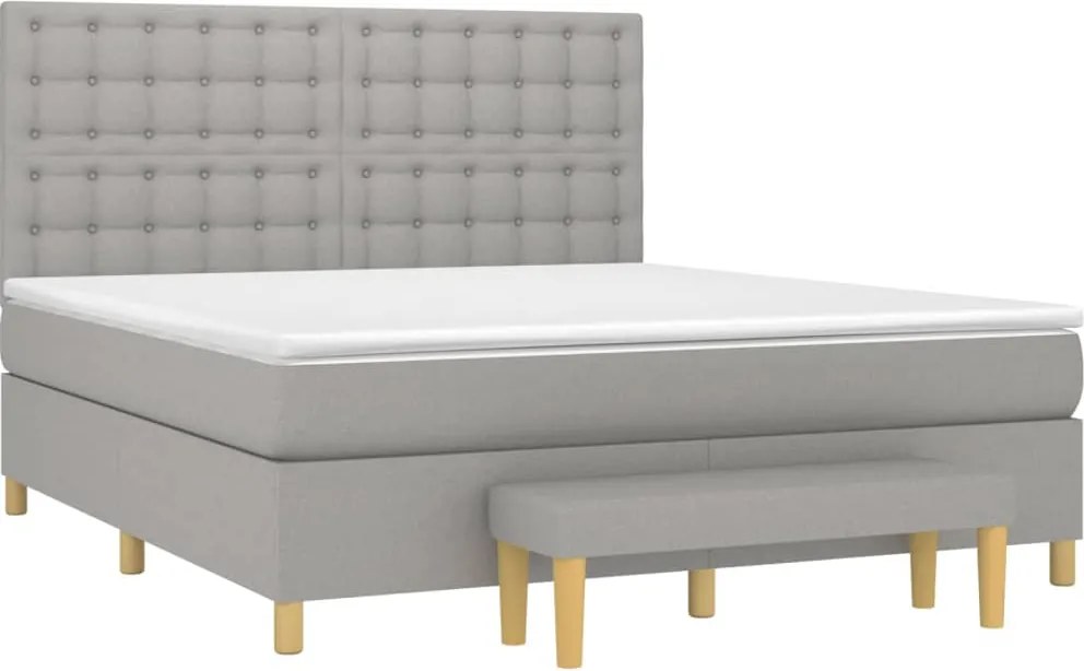 Box spring postel s matrací světle šedá 160 x 200 cm textil 3137485