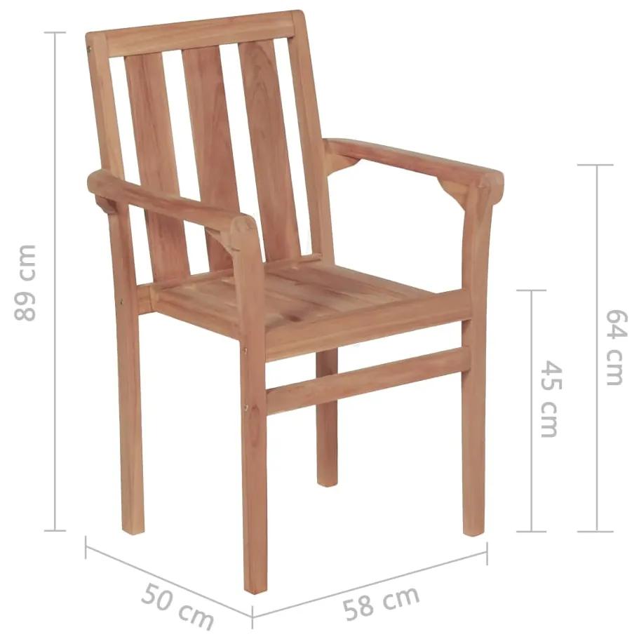 Stohovatelné zahradní židle 2 ks masivní teakové dřevo,  44725