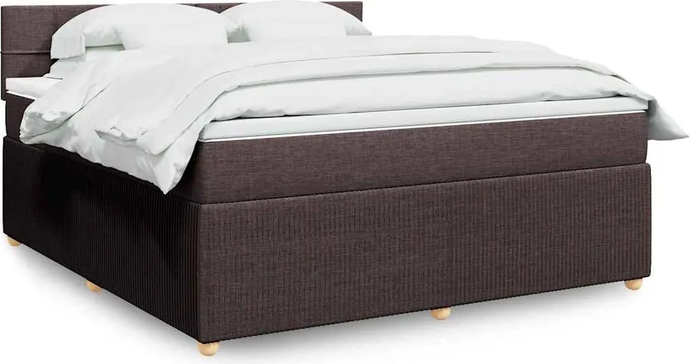 Box spring postel s matrací tmavě hnědá 180x200 cm textil 3287538