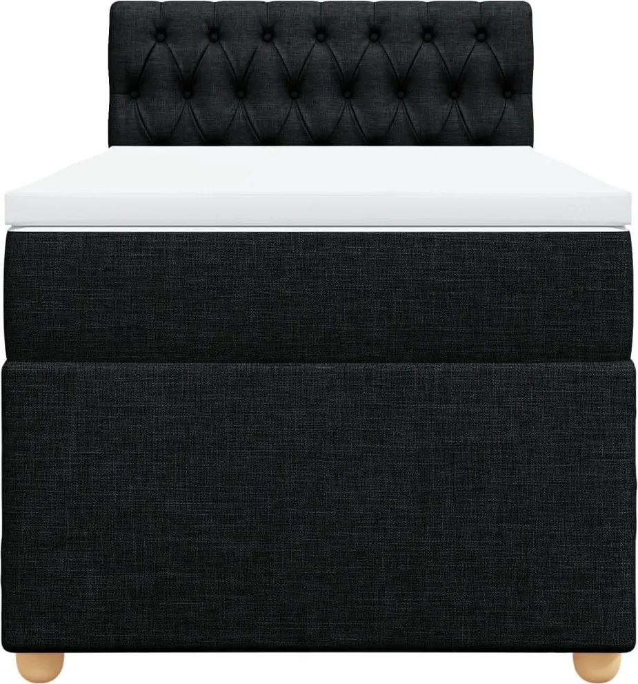Box spring postel s matrací černá 80 x 200 cm textil 3288816