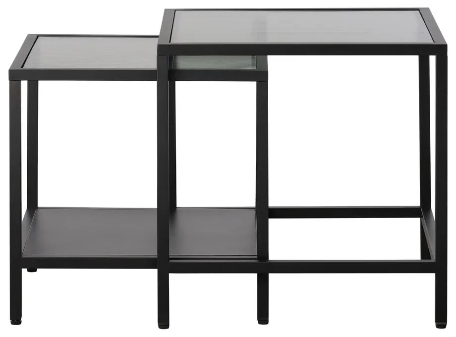 Skleněné odkládací stolky v sadě 2 ks 50x50 cm Bronco – Unique Furniture