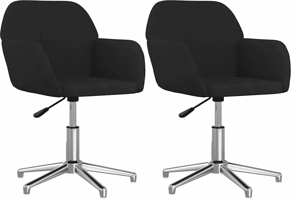 Otočné jídelní židle 2 ks černé textil 3103038