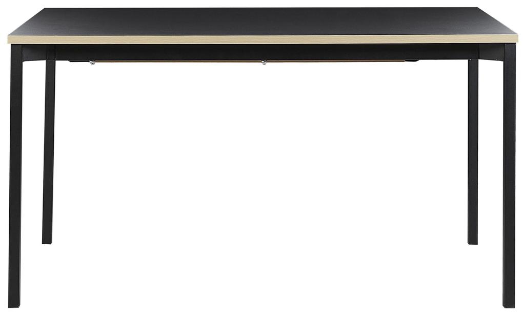 Rozkládací jídelní stůl 140/190 x 90 cm černý AVIS Beliani