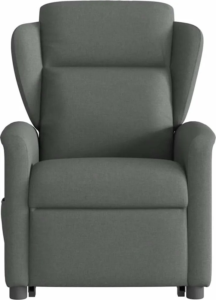 Zvedací polohovací křeslo tmavě šedé textil 3303135