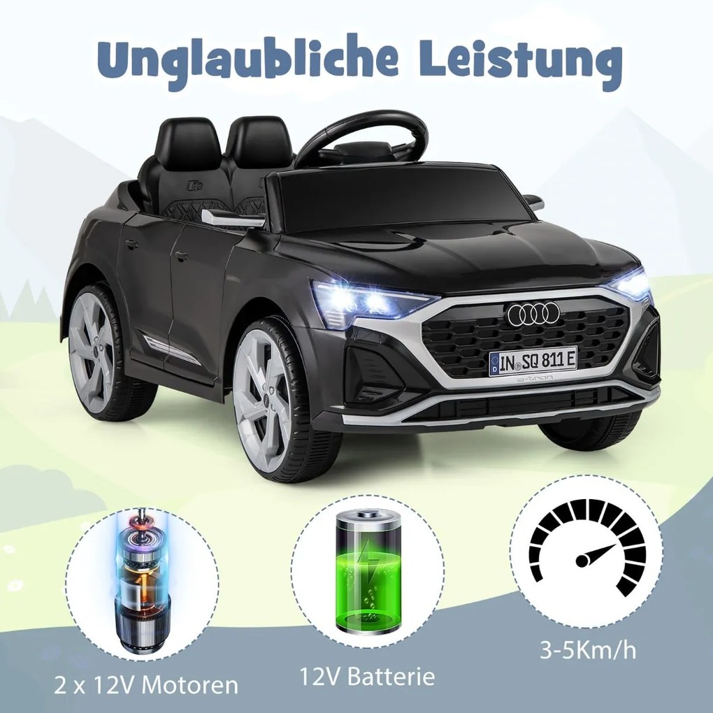 Costway Licencované elektrické vozidlo Audi SQ8 Dětské auto 12-V s – černý