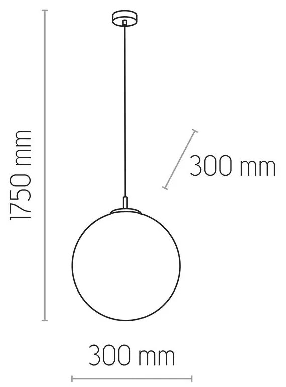 TK-LIGHTING Závěsný moderní lustr na lanku MAXI, 1xE27, 60W, koule, černobílý 3477