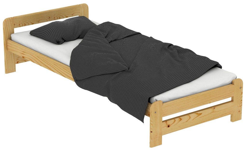 Maxi Postel z masivu Evropa 80 x 200 cm - barva Borovice + matrace Vitality