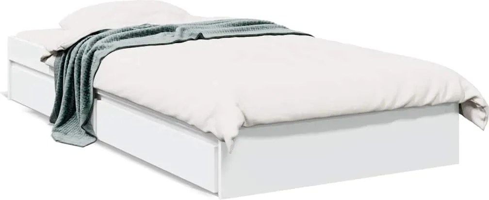 Rám postele se zásuvkami bílý 75 x 190 cm kompozitní dřevo 3280713