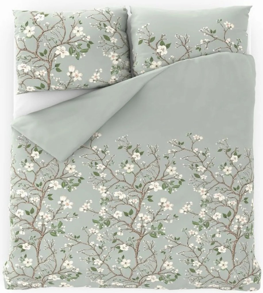 Saténové povlečení LUXURY COLLECTION JARO zelené - 1x 200/200, 2x 70/90cm