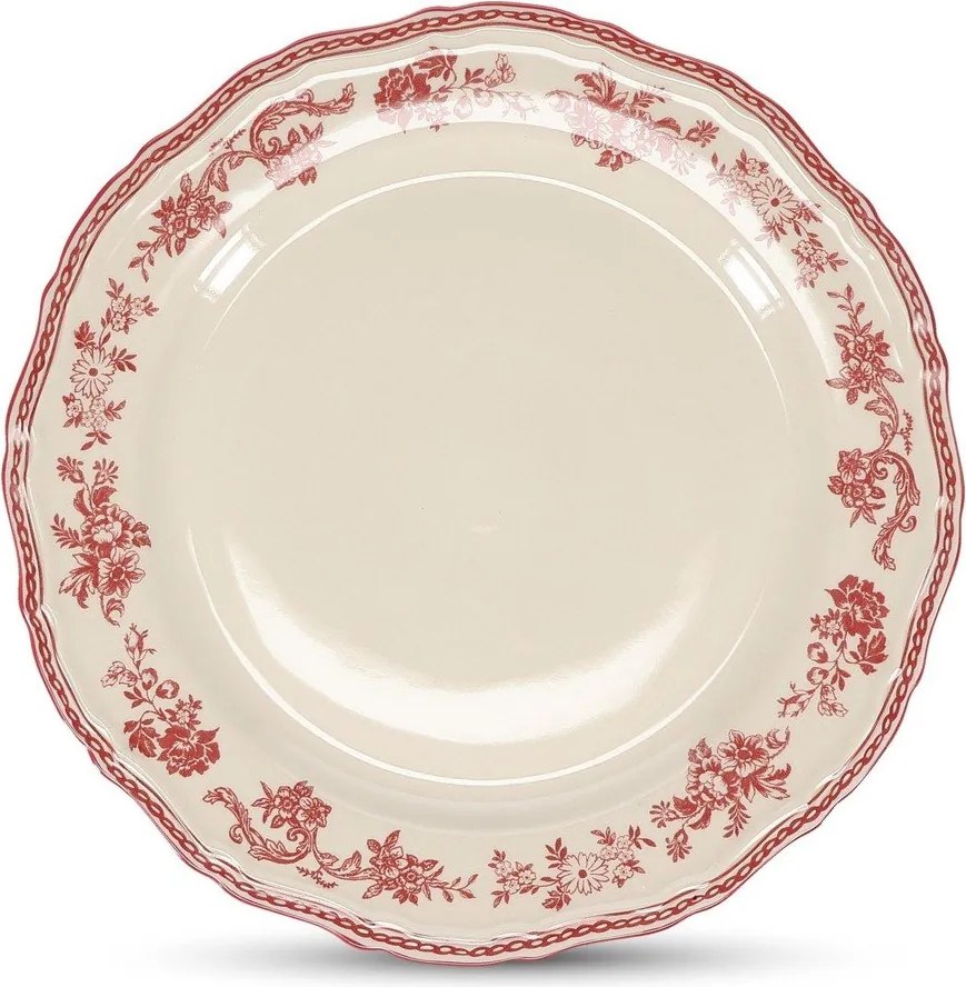 Vínový/slonovinový porcelánový talíř ø 27 cm Cyril – S|P Collection