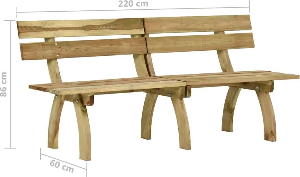 vidaXL Zahradní lavice 220 cm impregnované borové dřevo [318402]