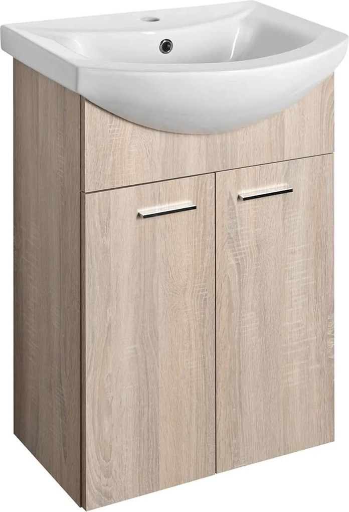 Aqualine Zoja - Umyvadlová skříňka 51x74x30 cm, dub platin 51057