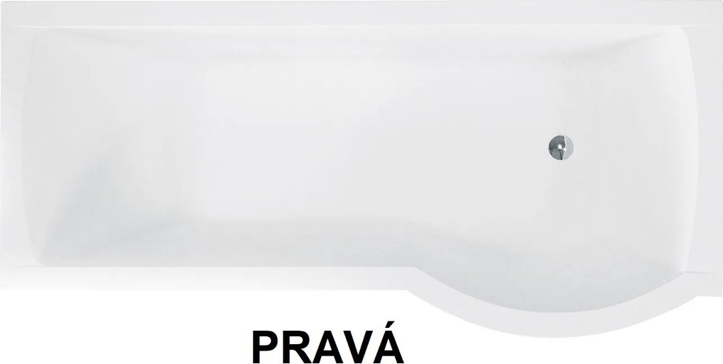 Besco INSPIRO 160 x 70 cm VANINSPIR160P+OLVPINOZ vana včetně vanové zástěny pravá Koupelny Bernold