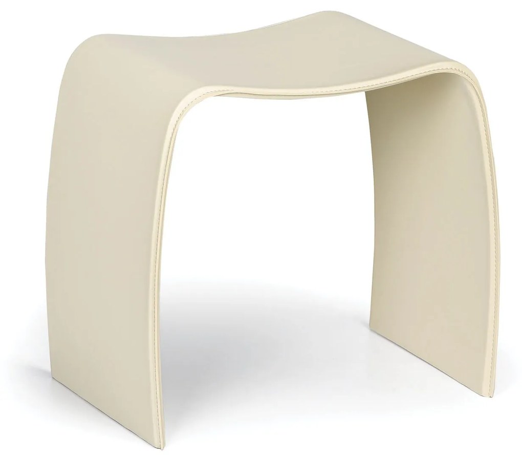 Dřevěná stolička BENTWOOD II, eko kůže, krémová