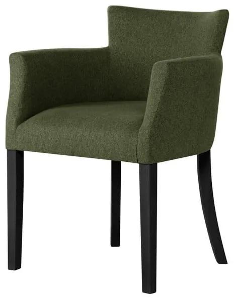 Tmavě zelená židle s černými nohami z bukového dřeva Ted Lapidus Maison Santal