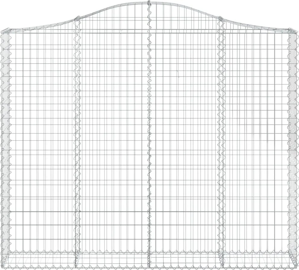 vidaXL Klenuté gabionové koše 4 ks 200x30x160/180cm pozinkované železo [3145495]