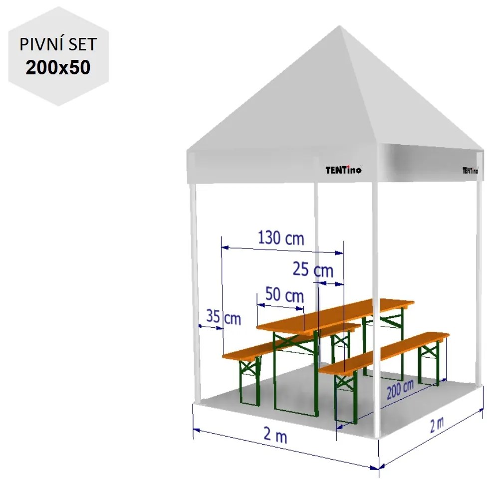 NŮŽKOVÝ PÁRTY STAN 2x2 m TENTino SMALL HEXAGON Barva: 10A - HNĚDÁ