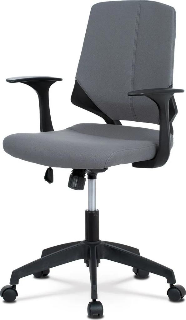 Autronic Juniorská kancelářská židle, potah šedá látka, černý plast, houpací mechanismus KA-R204 GREY