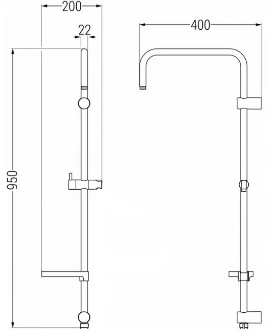 Mexen X sprchový sloup, sprchová hadice 150cm, mýdlenka, černá, 79391-70