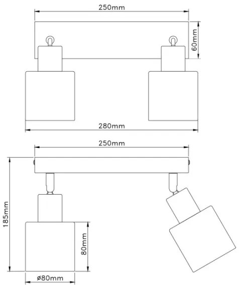 Globo 54114-2 - Bodové svítidlo TRENT 2xE14/25W/230V
