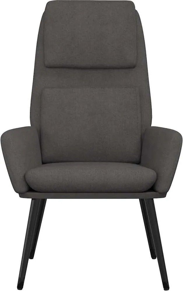 Relaxační židle tmavě šedá textil 341313